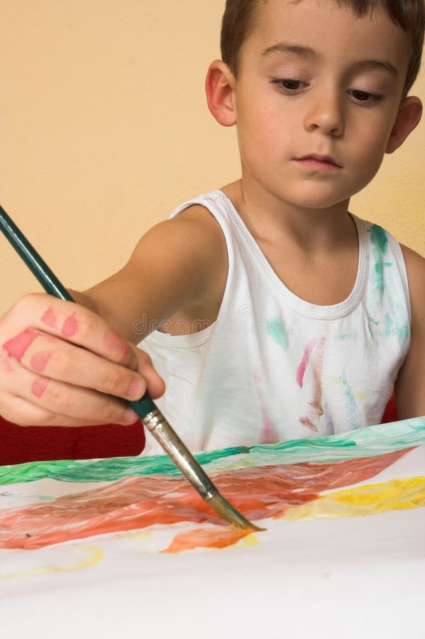Painting boy stock photo. Image of artist, painter, paint - 7311136
