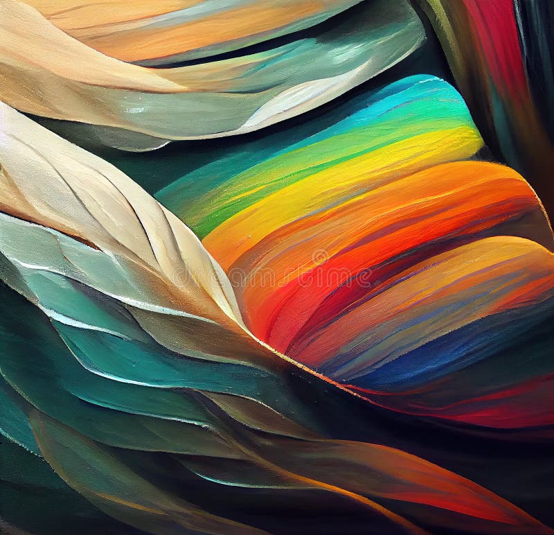 Painting with a Bright Rainbow Pattern. Imitation of Oil Painting. AI ...
