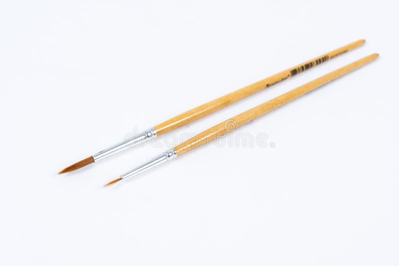 Painting Brushes. Drawing Tools, Paint Brushes on White Background ...