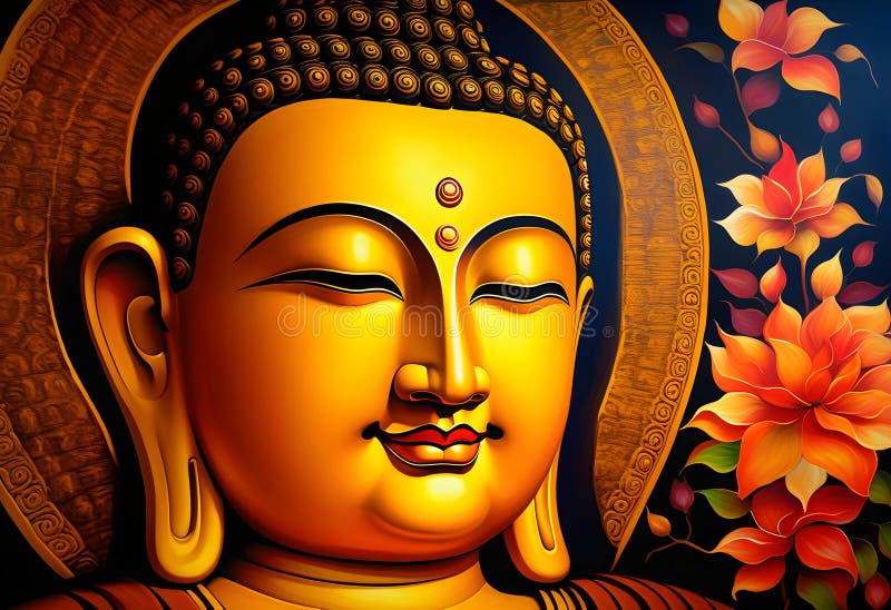 Painting of Budha stock illustration. Illustration of asian - 310289813