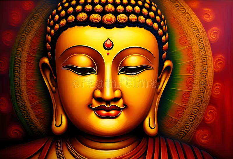 Painting of Budha stock illustration. Illustration of mindfulness ...