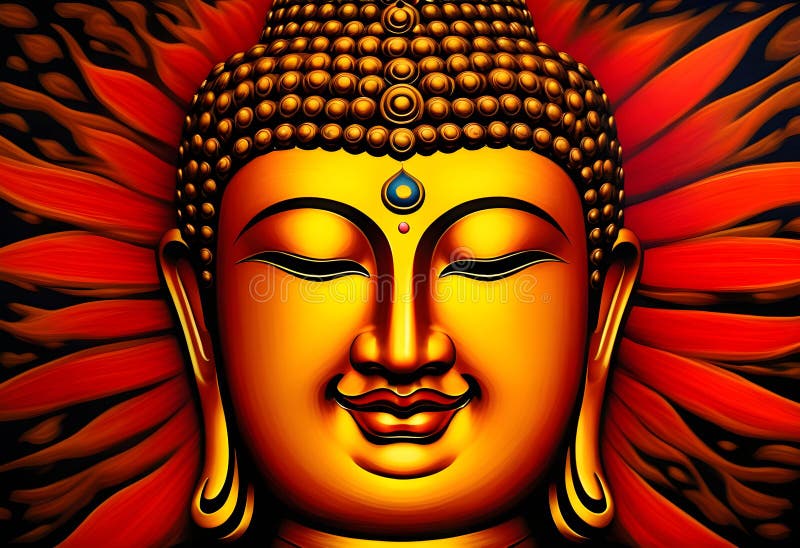 Painting of Budha stock illustration. Illustration of mindfulness ...