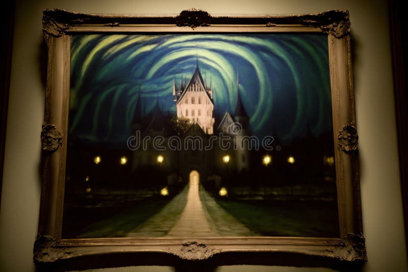 A Painting of a Castle in a Frame. Generative AI Stock Illustration ...