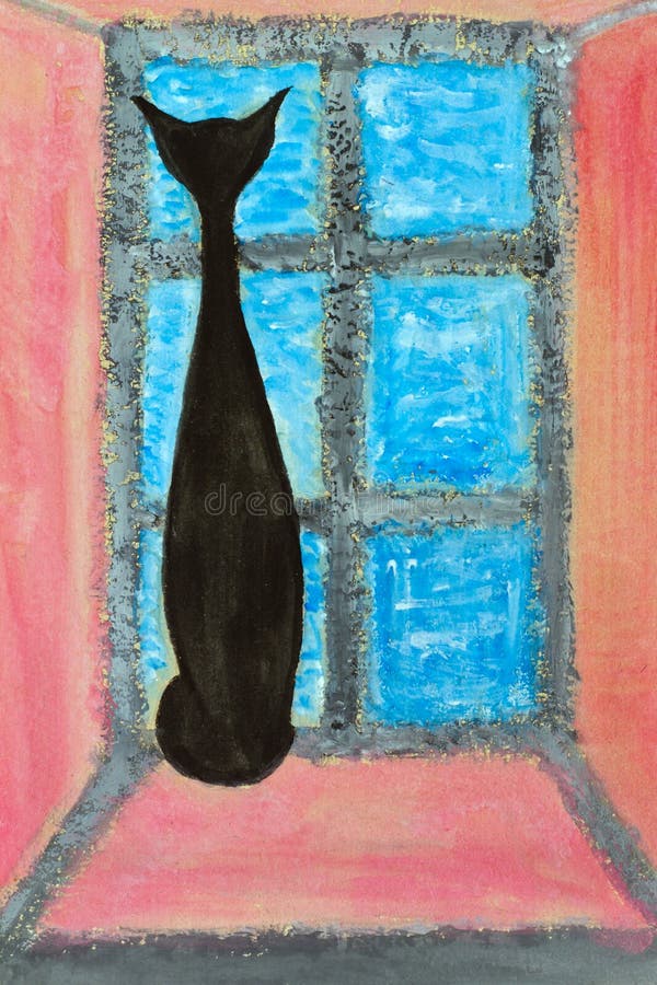 Painting cat stock illustration. Illustration of undomesticated - 22806837