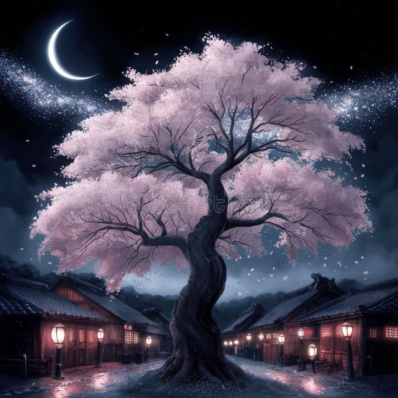 Cherry Tree Night Stock Illustrations – 2,851 Cherry Tree Night Stock ...
