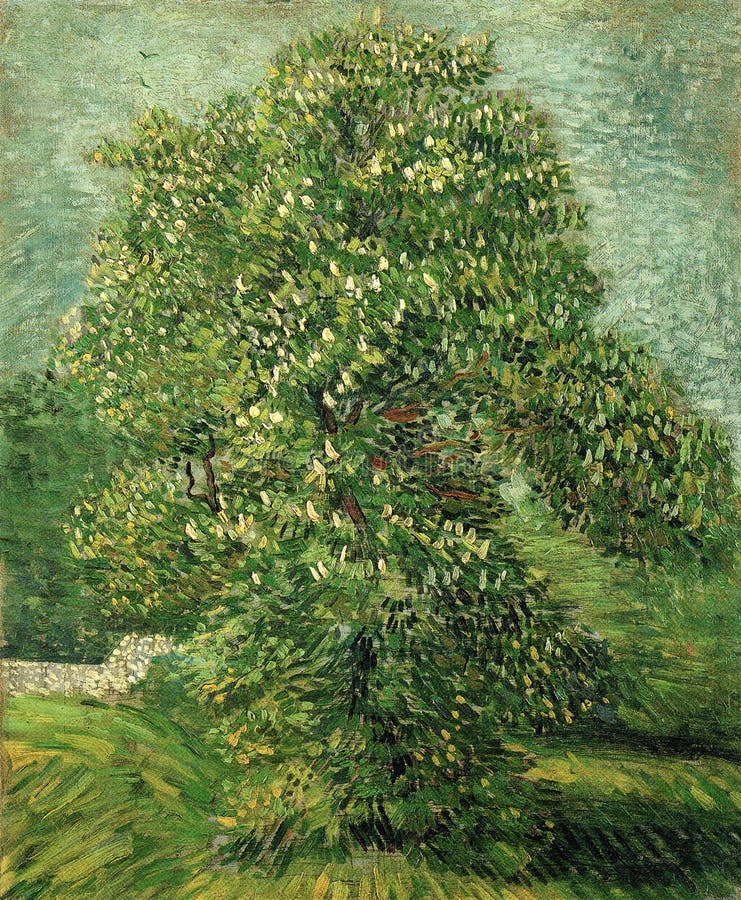 Painting of the Chestnut Tree in Bloom by the Painter Vincent Van Gogh ...