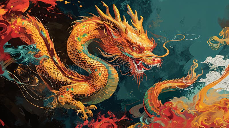 Painting of a Chinese Dragon ! Symbol of the Year 2024 Stock ...