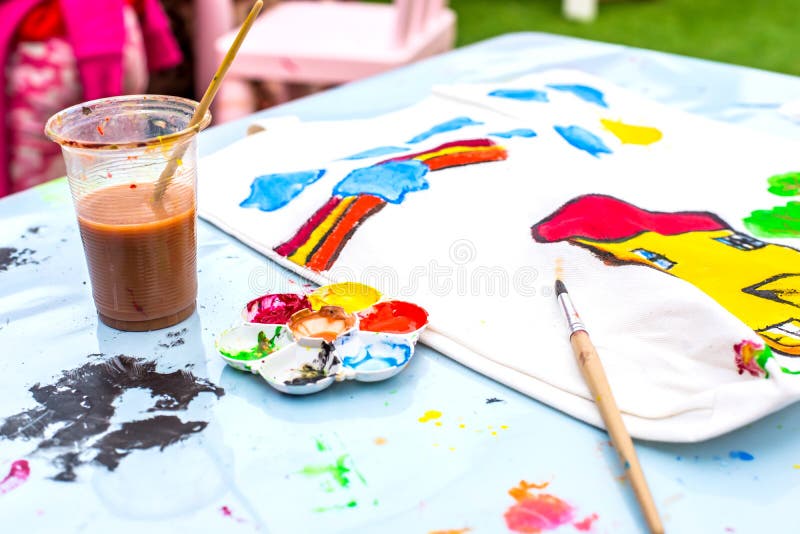 Painting Class with Mix Color Stock Photo - Image of child, pencil ...