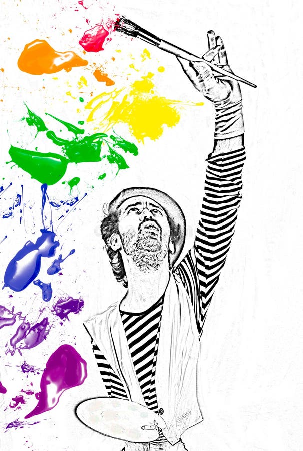 Painting the Color Spectrum Stock Illustration - Illustration of hand ...