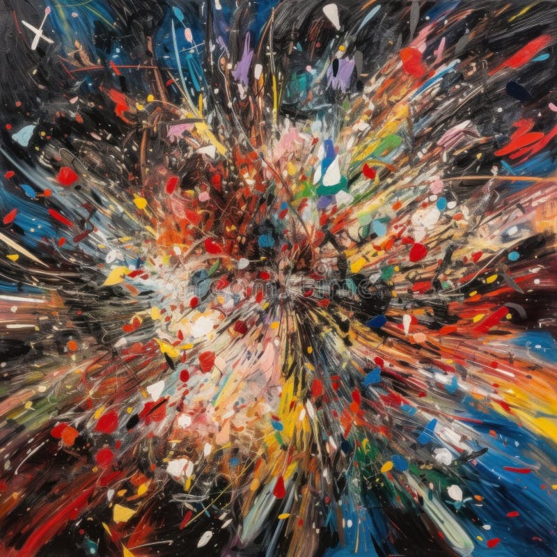 A Painting of a Colorful Explosion of Paint. AI Generative Image. Stock ...