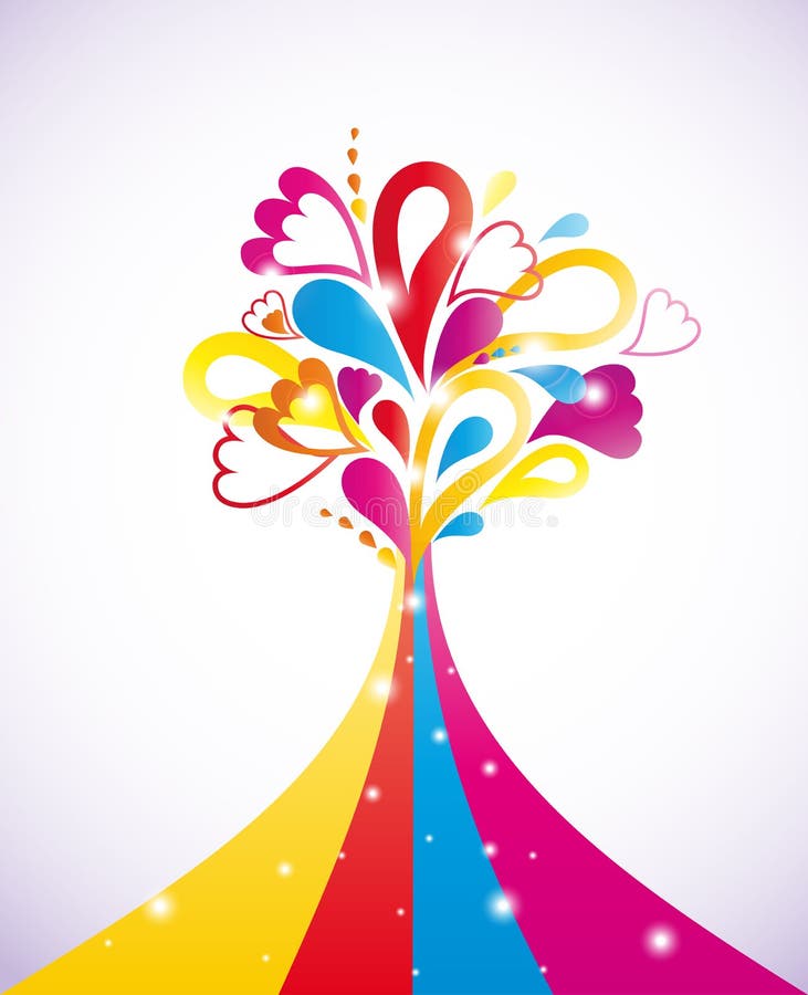 Painting Colorful Tree. Vector Illustration Stock Vector - Illustration ...
