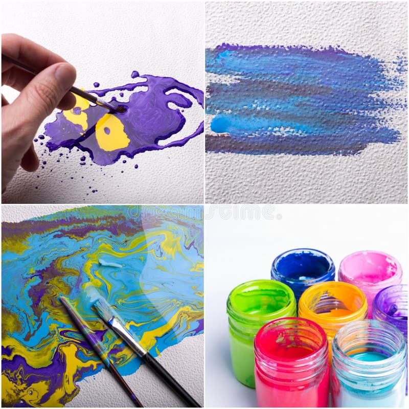 Painting colors collage stock photo. Image of craft, palette - 80377606