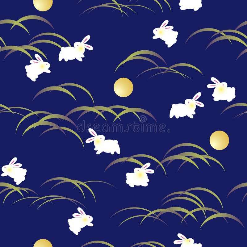 Japanese Style Rabbit Pattern, Stock Vector - Illustration of pattern ...