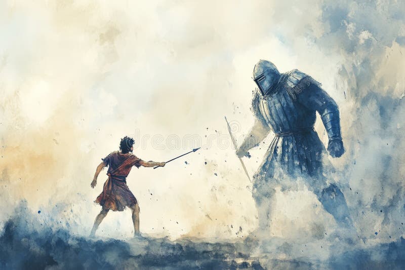 David And Goliath Drawing David And Goliath By English School: Buy
