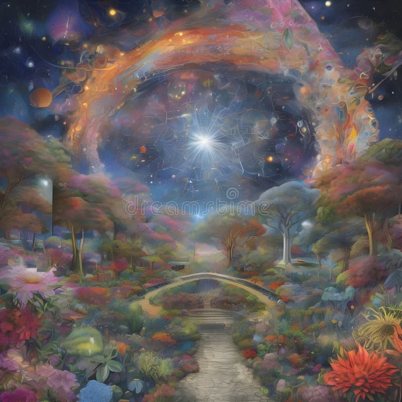 Painting of the Densest Universe Garden Combined with the Densest Multi ...