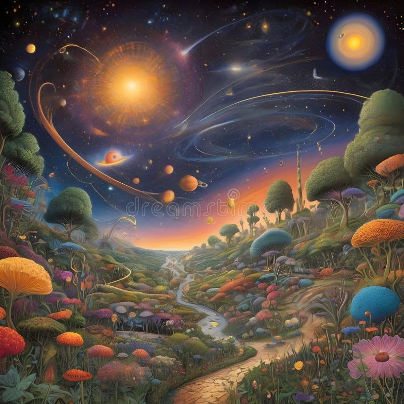 Painting of the Densest Universe Garden Combined with the Densest Multi ...