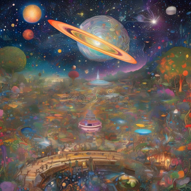 Painting of the Densest Universe Garden Combined with the Densest Multi ...