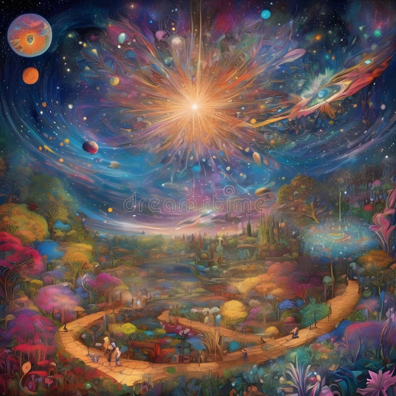 Painting of the Densest Universe Garden Combined with the Densest Multi ...