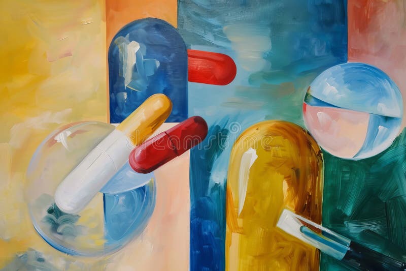 Still Life with Pills and Medicine Bottles. Generative AI Stock ...