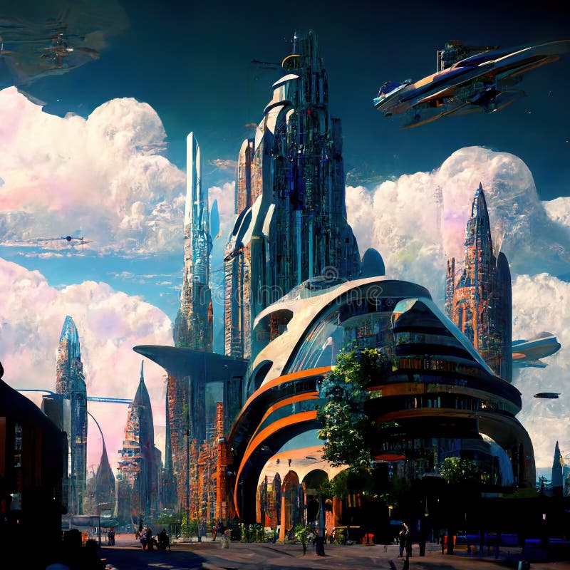 A Colorful Snapshot from the Future Stock Illustration - Illustration ...