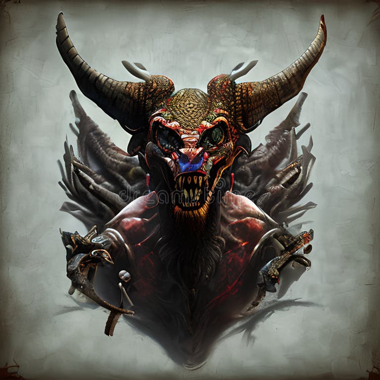 Painting Devil on the Wall, Generative AI Illustration Stock ...