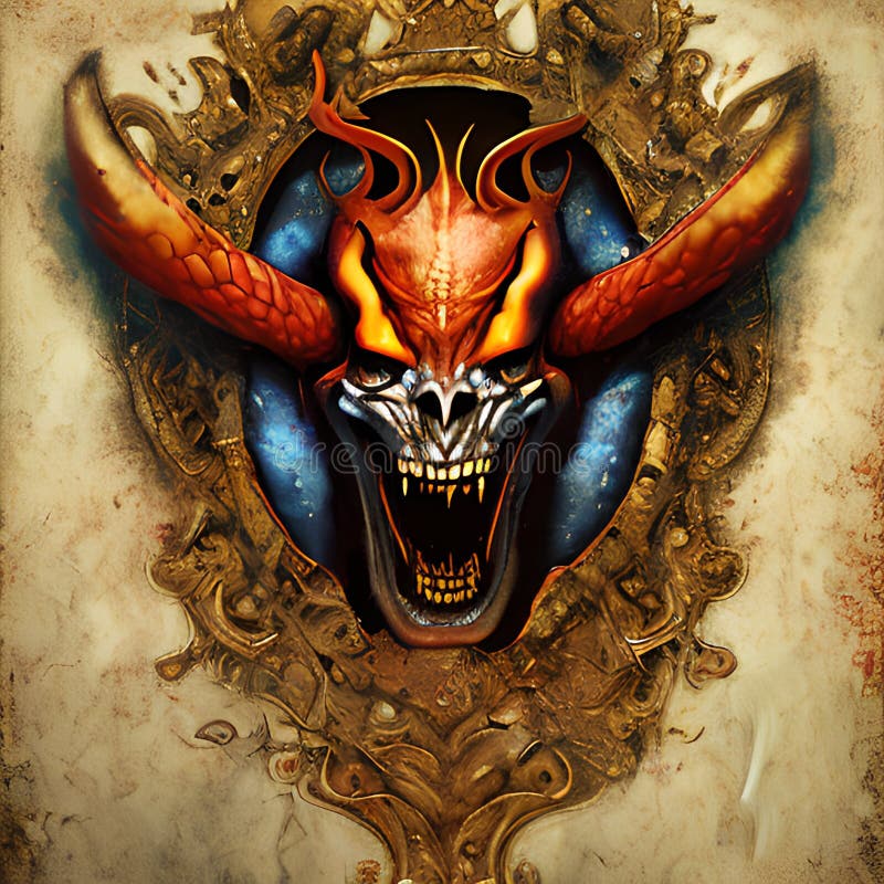 Painting Devil on the Wall, Generative AI Illustration Stock ...