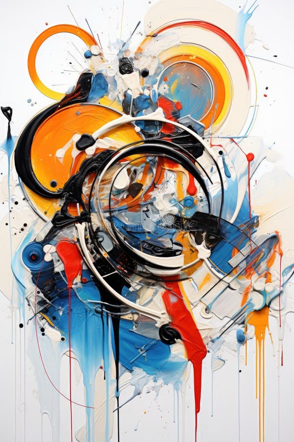 A Painting of Different Colors and Shapes Stock Illustration ...