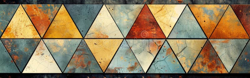 A Painting Displaying a Group of Triangles Meticulously Arranged on a ...