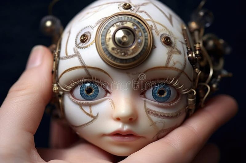 Painting Dolls Eyes with Fine Precision Stock Illustration ...