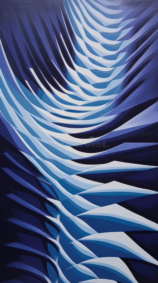 Abstract Waves: a Dynamic Chiaroscuro Painting with Sharp Perspective ...