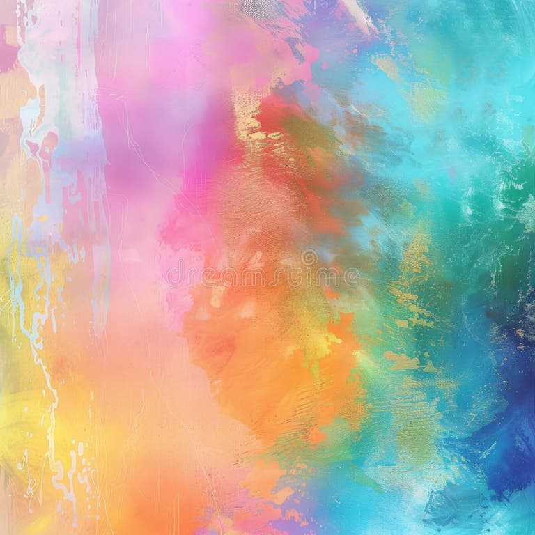 Vibrant Multi-Colored Abstract Painting Stock Illustration ...
