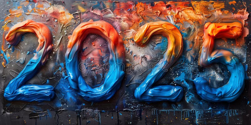 Painting Featuring the Repetition of the Number Twenty in an Abstract ...