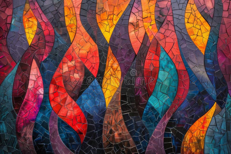 Colorful Shapes in Abstract Painting Stock Illustration - Illustration ...