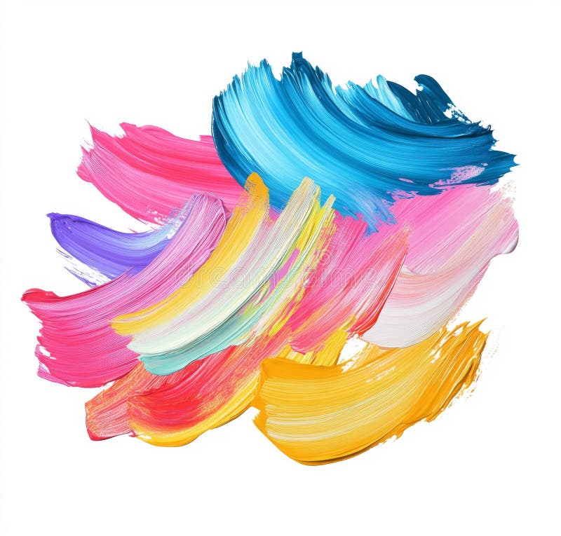 Painting of a Flat Pastel Paintbrush Stroke in a Square Shape, Using ...