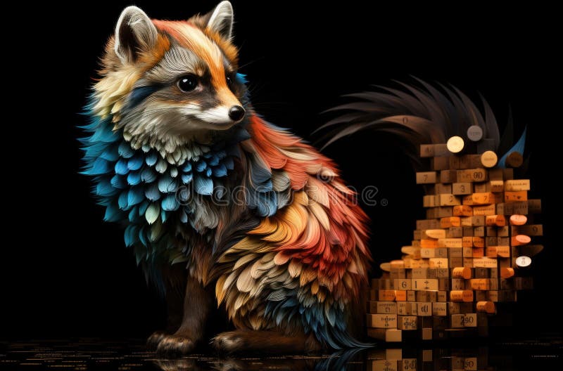 A Painting of a Fox and a Bird on a Table. Generative AI Image. Stock ...