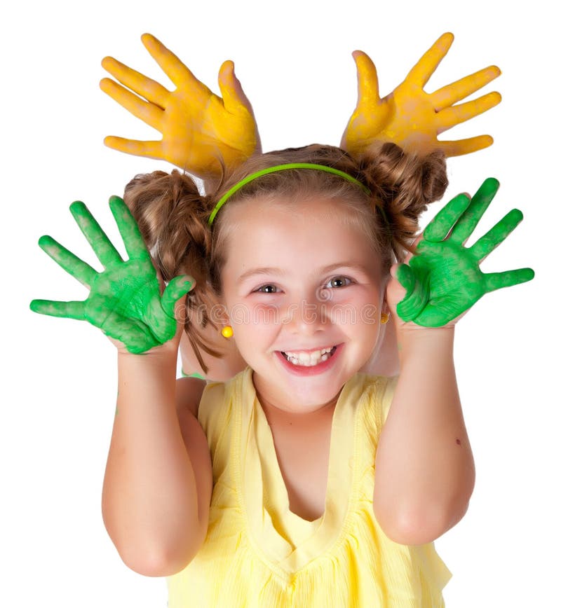 Painting is fun for kid stock image. Image of fingers - 35197807