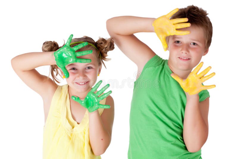 Painting is fun for kids stock image. Image of emotional - 28485495