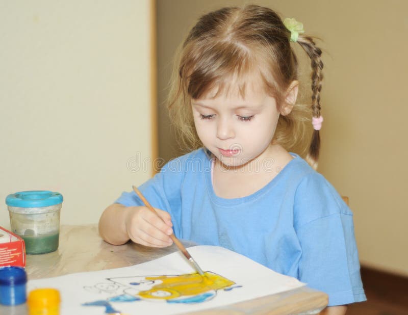Painting girl stock photo. Image of gouache, liquid, decoration - 8536530
