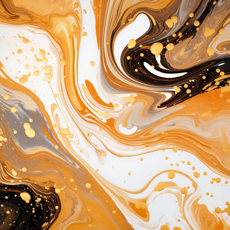 Painting with a Gold Paint Pour Effect, AI-generated. Stock ...