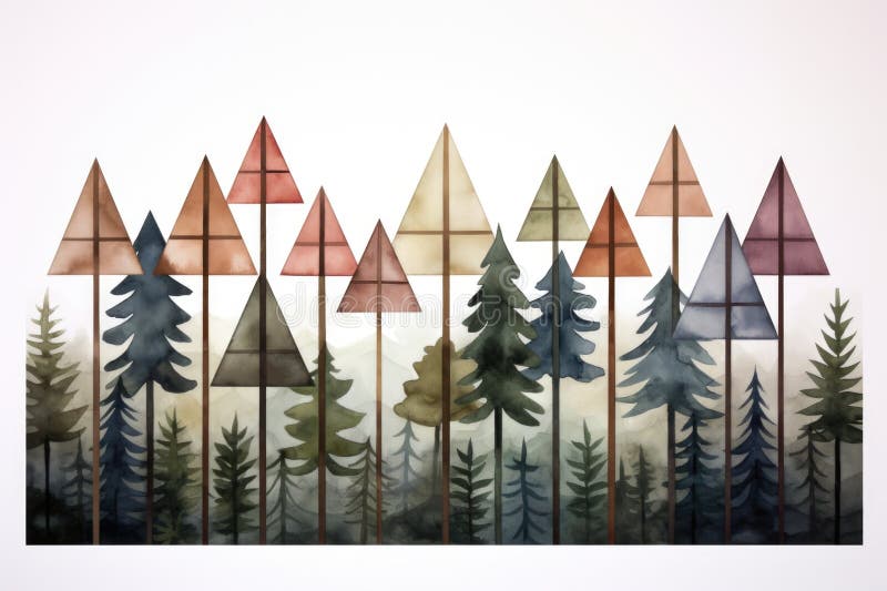 Group of Trees, Top View, Isolated on White Background Stock ...