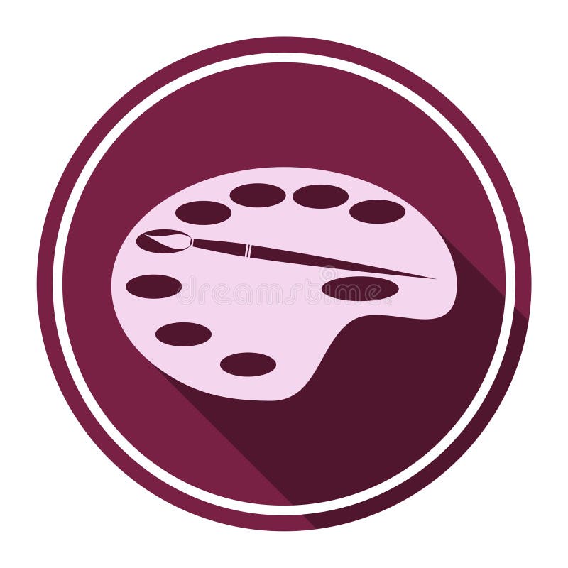 Painting Icon with Long Shadow Stock Vector - Illustration of ...