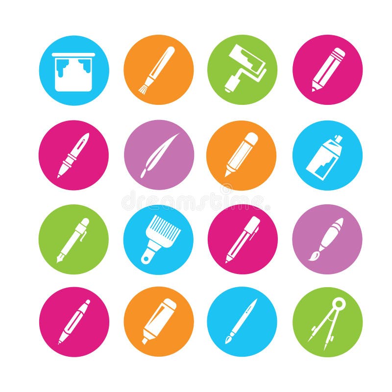 Painting icons stock illustration. Illustration of marker - 36902025