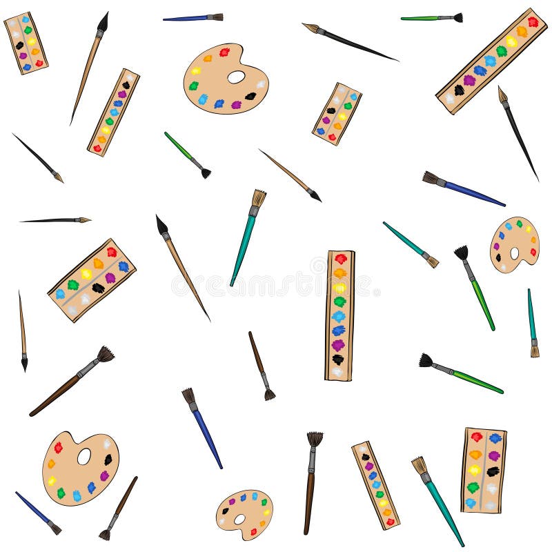 Painting Instruments Art Pattern Stock Vector - Illustration of skill ...