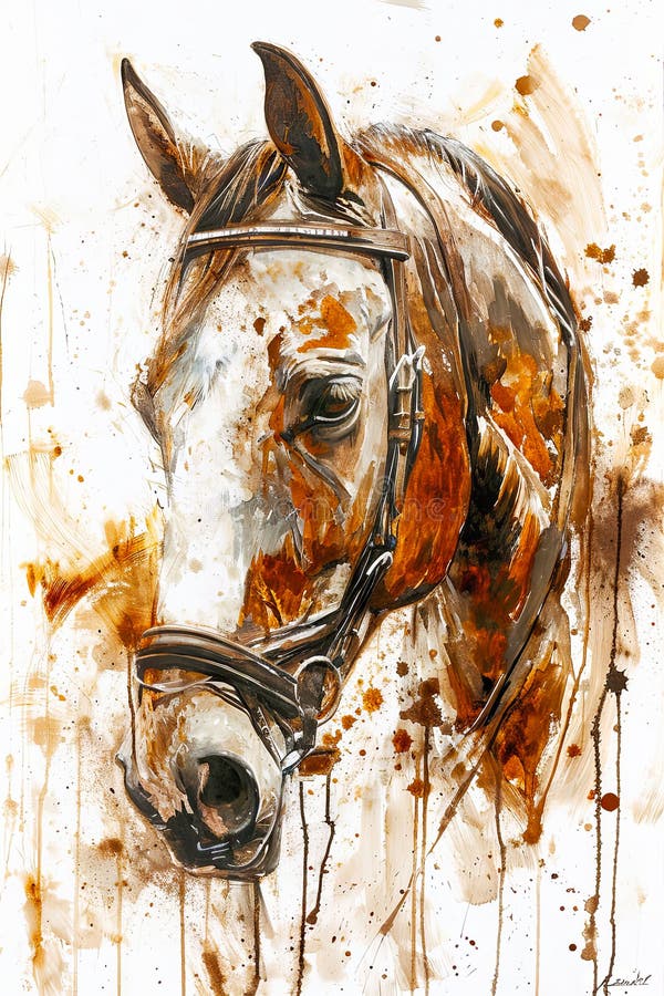 A Painting of a Kentucky Saddler Horse in Boho Stock Photo - Image of ...