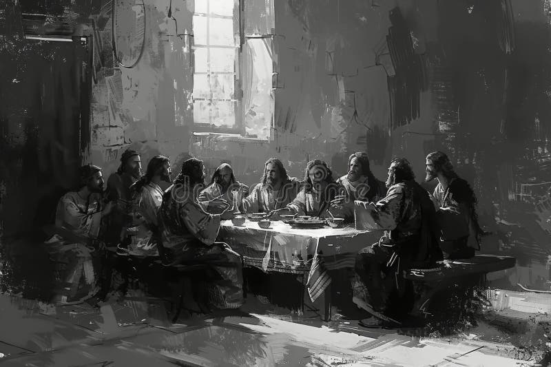 A Painting of the Last Supper. Generative AI. Stock Illustration ...