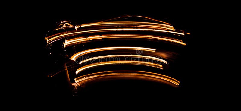 Painting LED Light in the Dark with Long Exposure Shot Stock Image ...