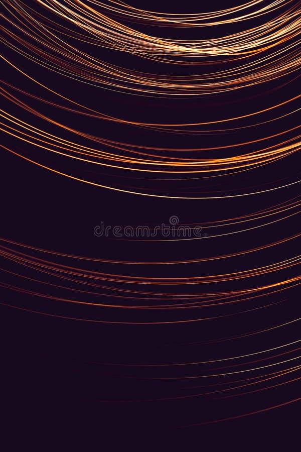 Painting with Light at Night, Bright Orange Line Shape on a Black ...