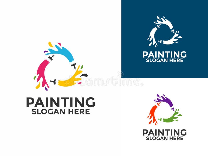 Painting Logo Vector Illustration. Paint Brush Logo Template Stock ...