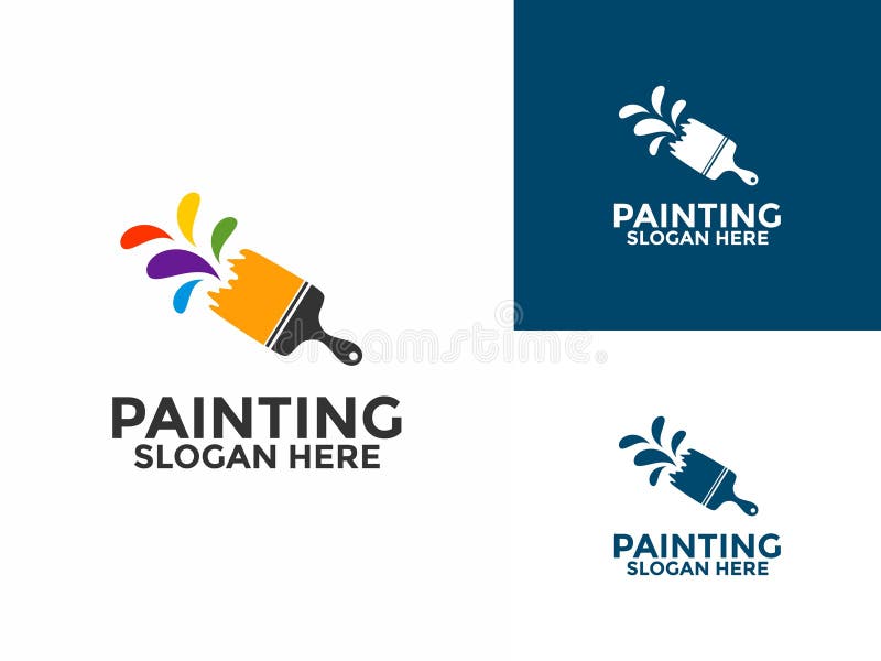 Painting Logo Vector Illustration. Paint Brush Logo Template Stock ...