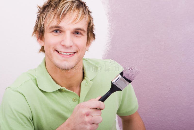 Painting man stock image. Image of copyspace, decorate - 11328675